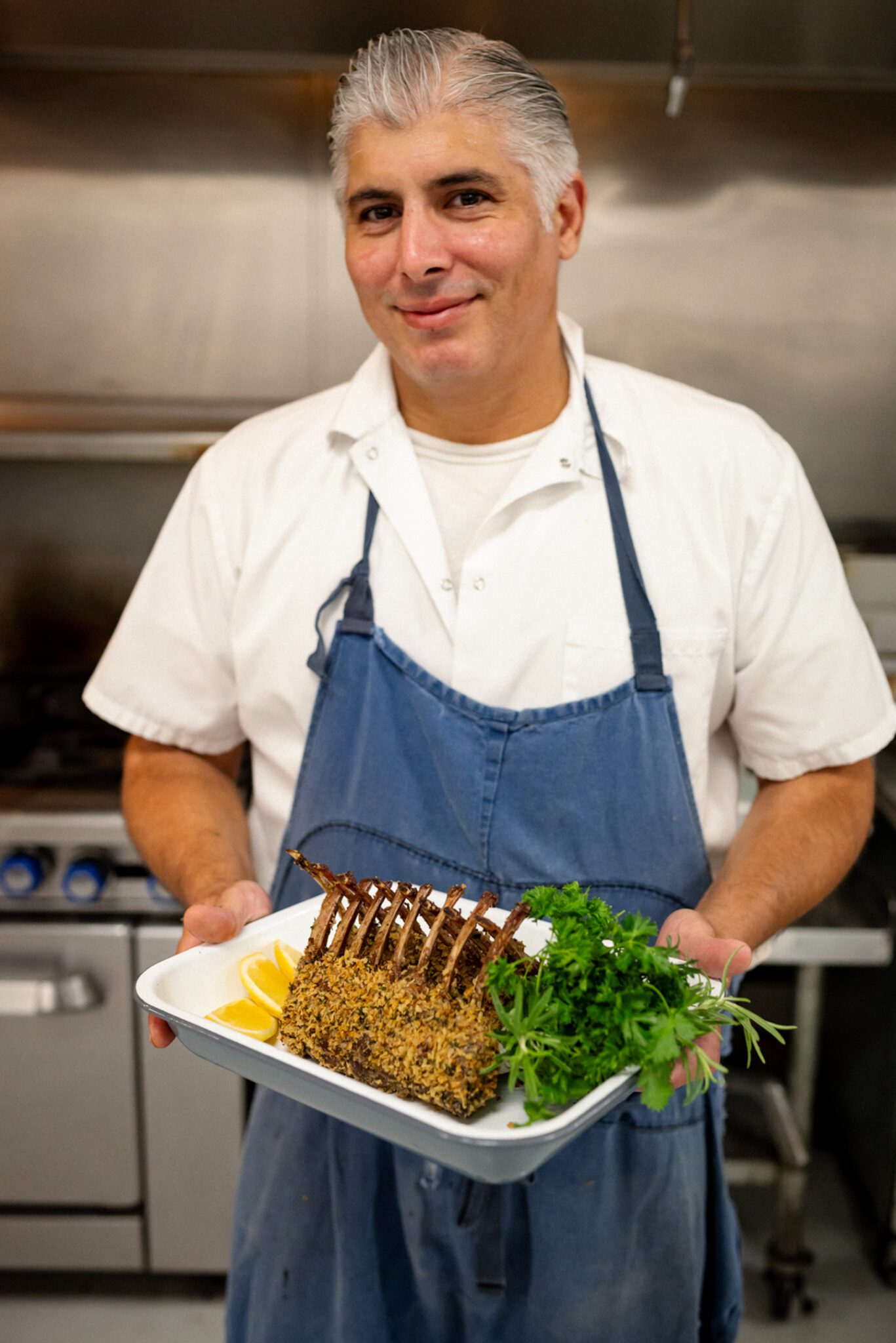 Herb-Crusted Rack of Lamb with Mint-Garlic Yogurt andChive Oil - Edible ...